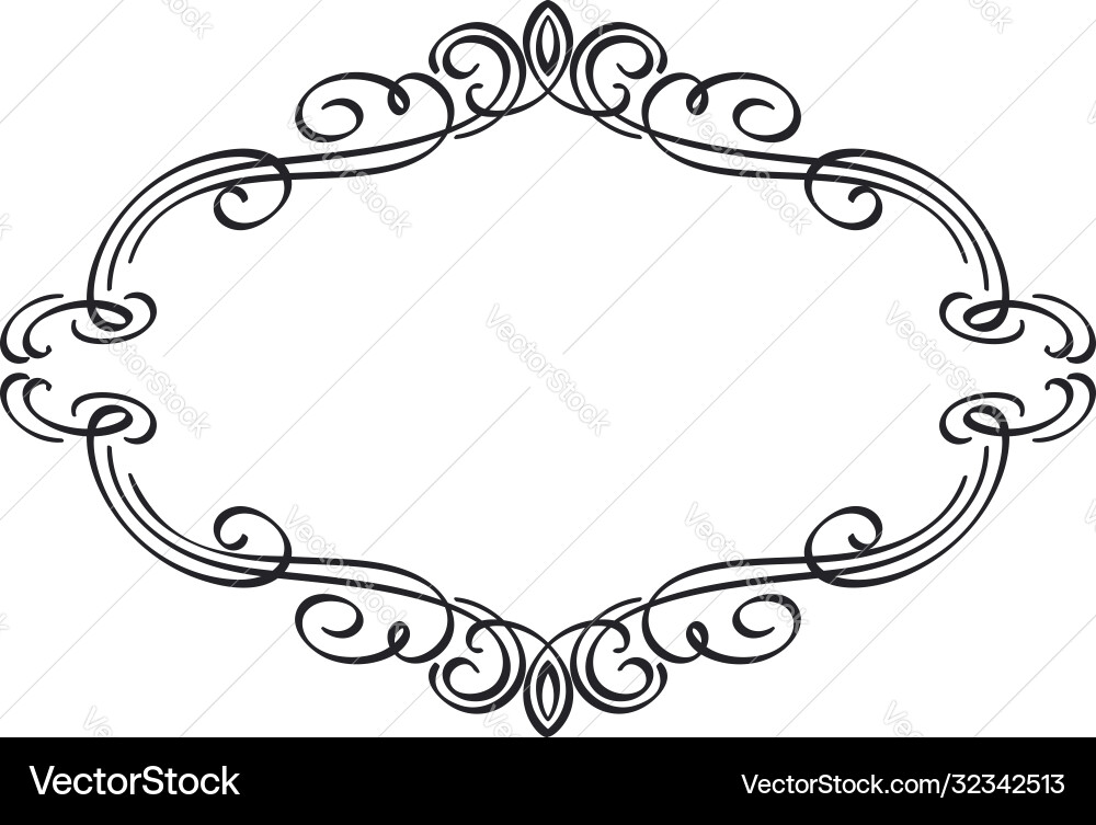 Calligraphic design frame Royalty Free Vector Image