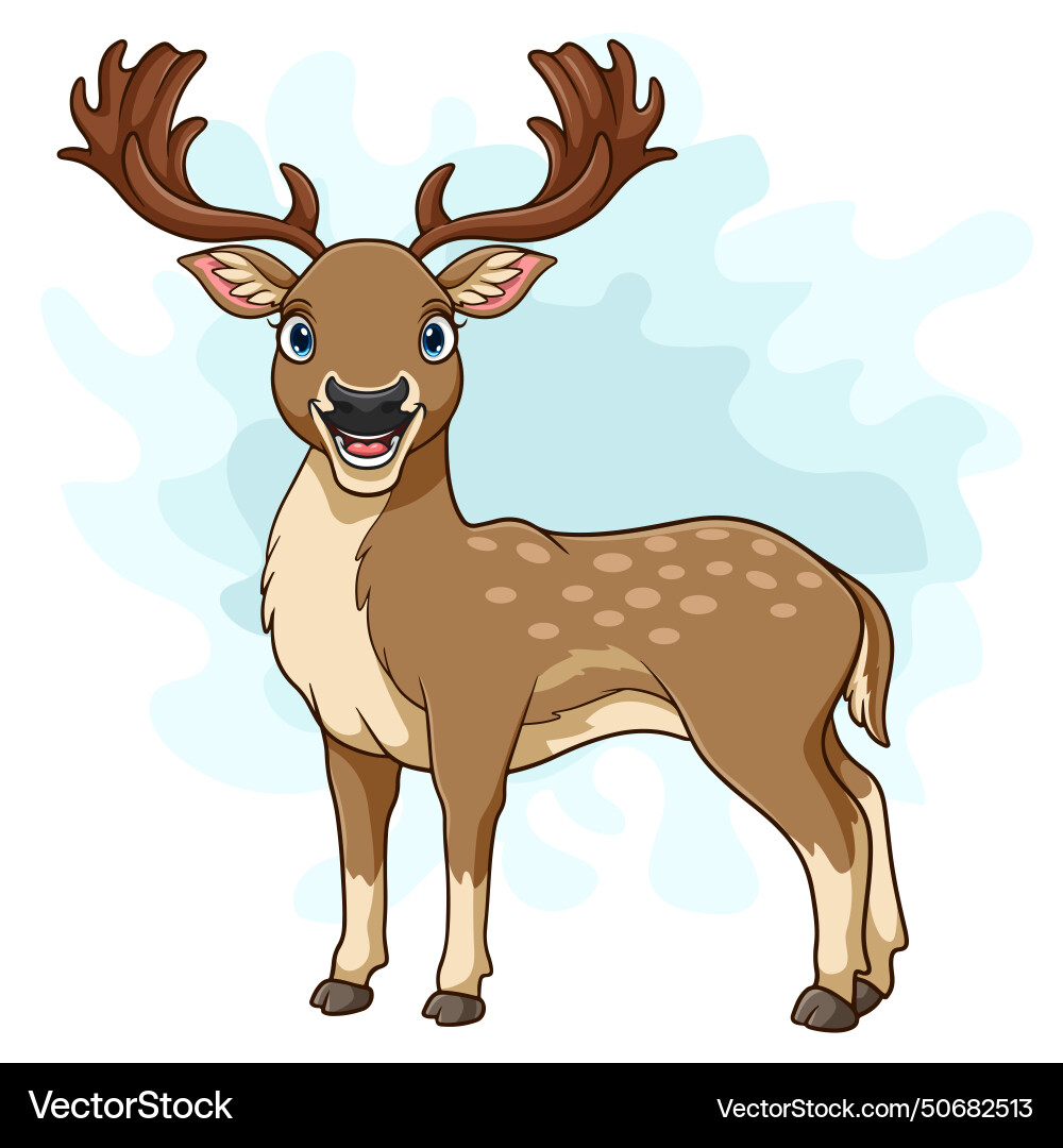 Cartoon deer on white background Royalty Free Vector Image