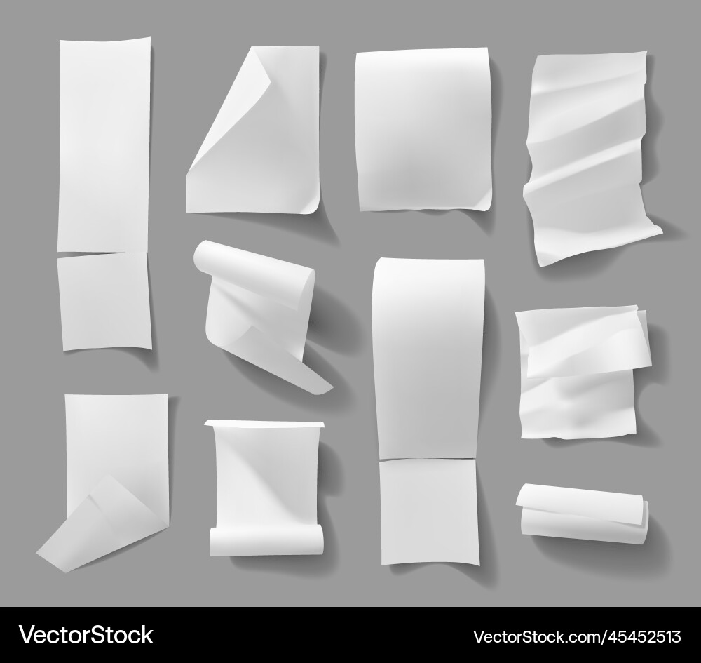 Cash receipt paper set Royalty Free Vector Image