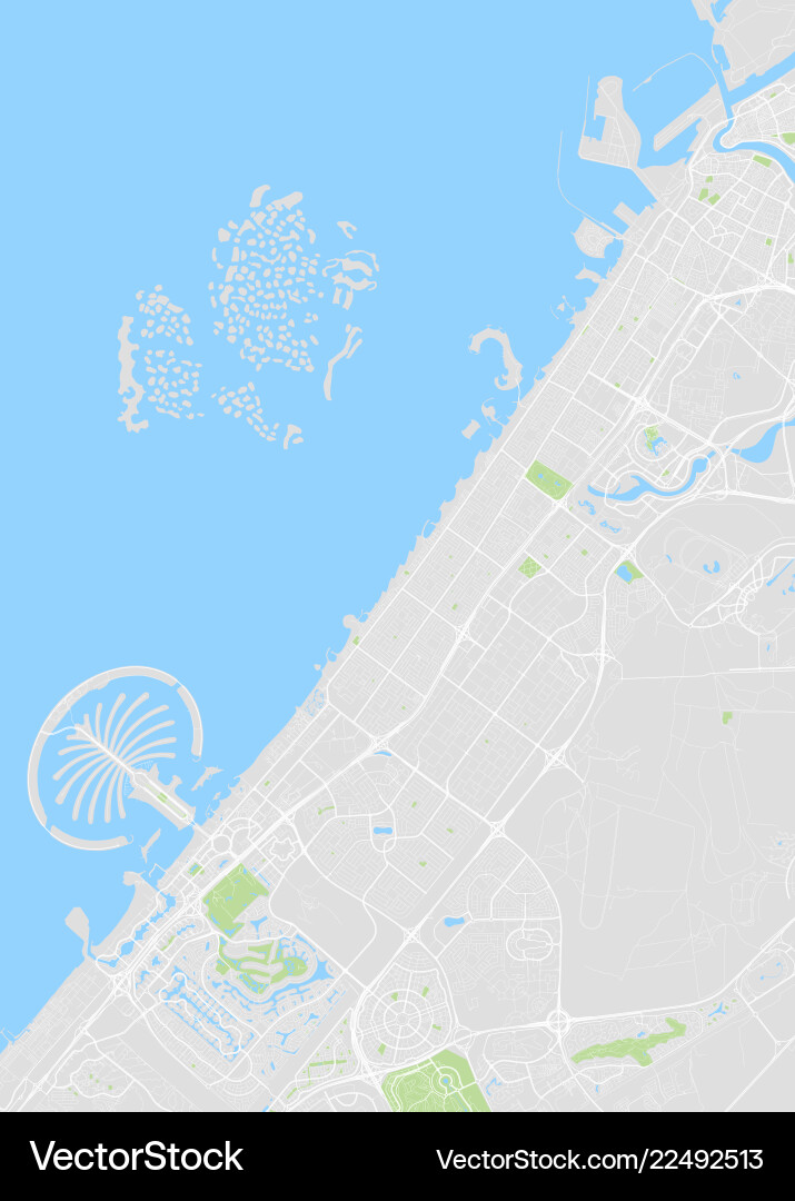 Dubai colored map Royalty Free Vector Image - VectorStock