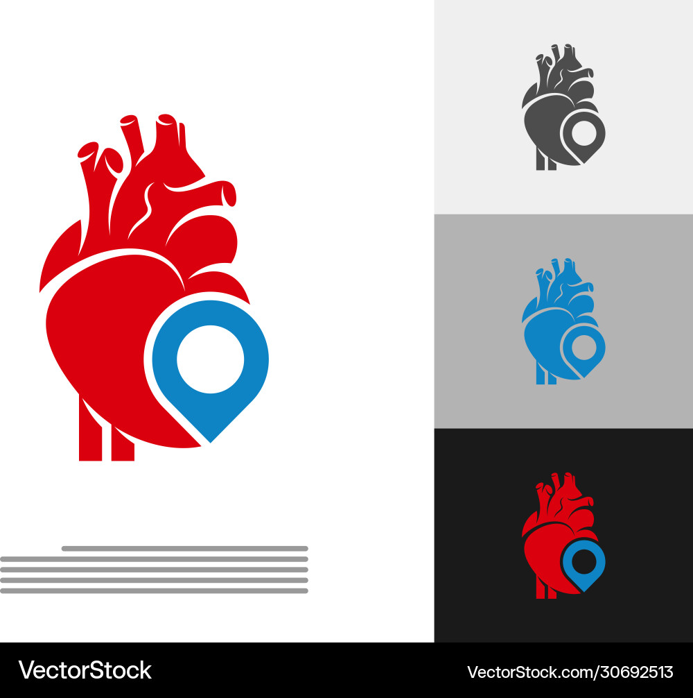 Heart point logo template creative human Vector Image