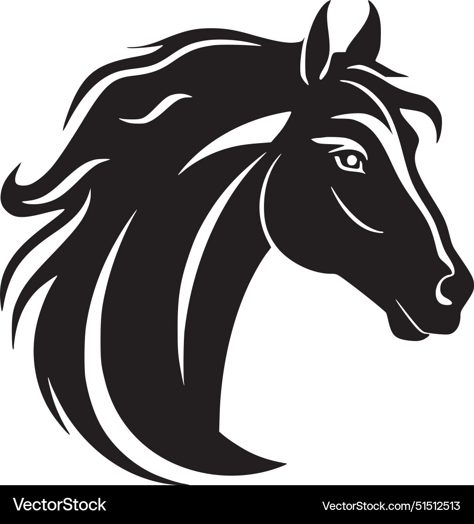 Horse - black and white Royalty Free Vector Image