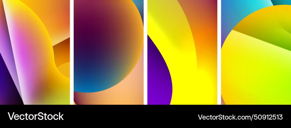 Liquid abstract shapes with gradient colors Vector Image