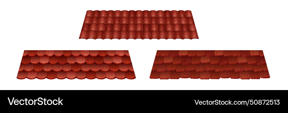 Red roof tile texture pattern for house top Vector Image