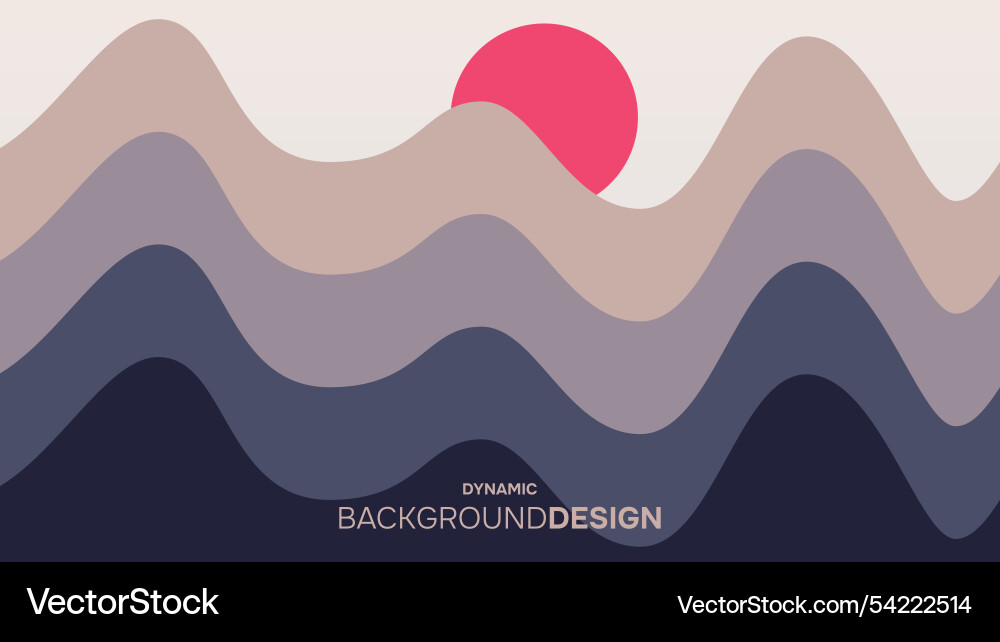 Abstract colorful dynamic waves background with Vector Image