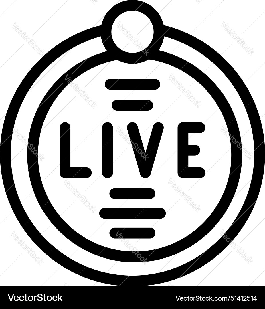 Black and white icon for live broadcast suitable Vector Image