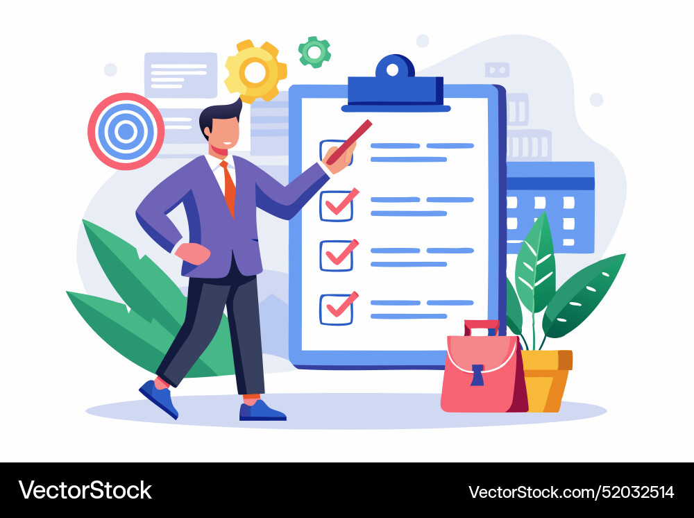 Business task management Royalty Free Vector Image