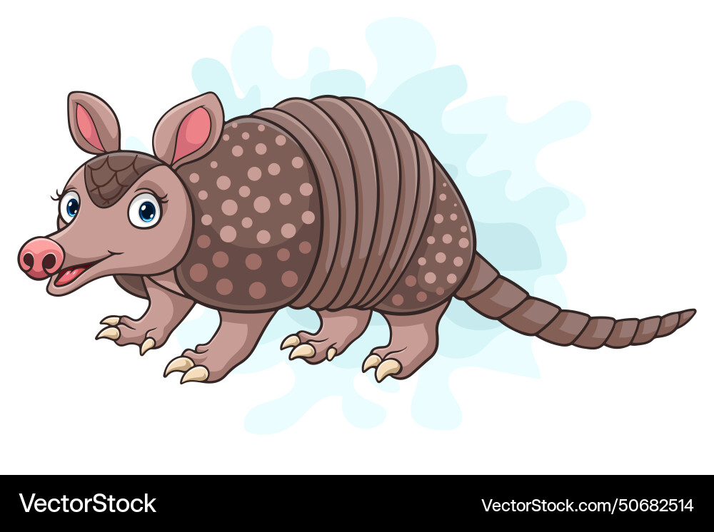 Cartoon armadillo on white background Royalty Free Vector