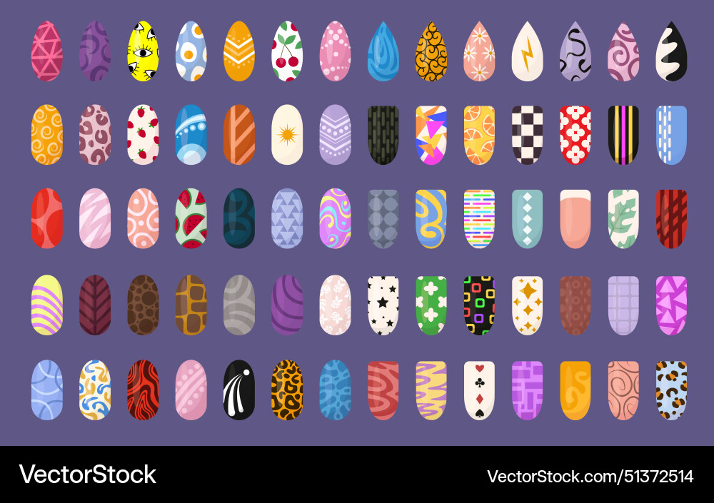 Ideas of nails design Royalty Free Vector Image