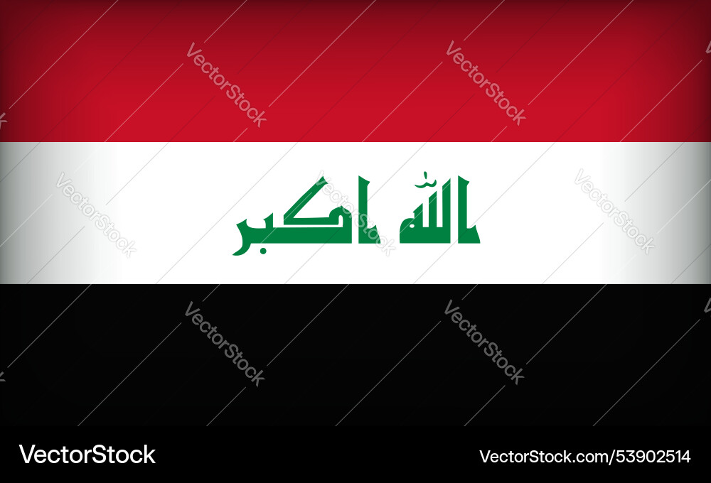 Iraq flag with original color Royalty Free Vector Image