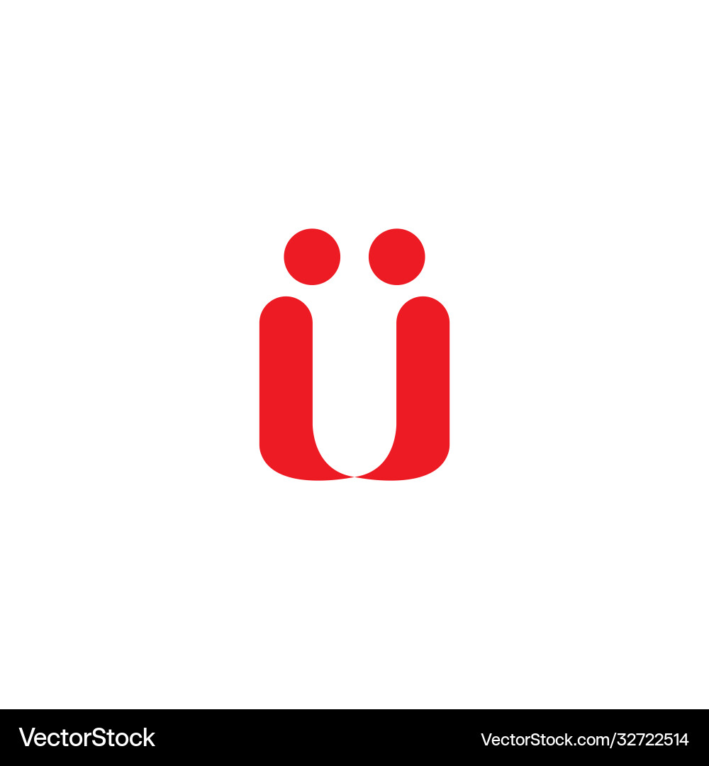 Letter u smile people logo Royalty Free Vector Image