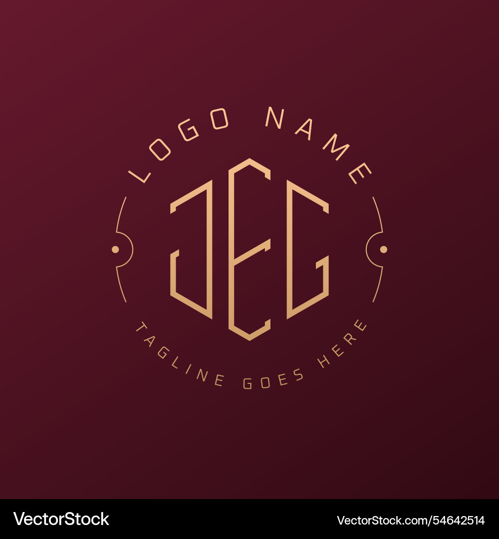 Luxury jeg logo design elegant letter Royalty Free Vector