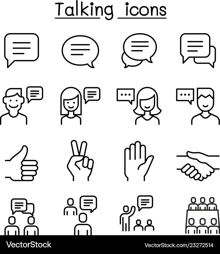 Speech discussion speaking meeting hand language Vector Image
