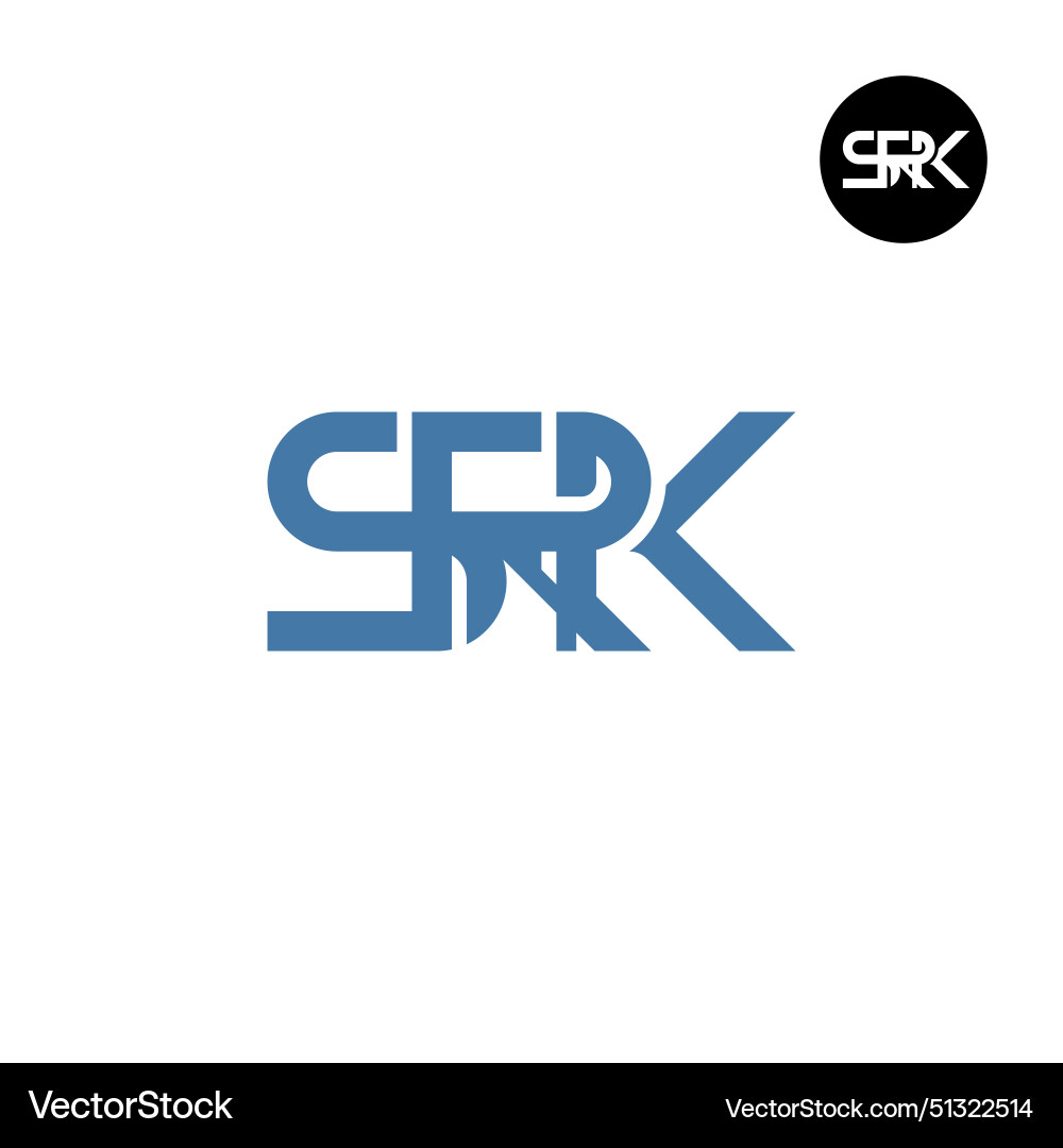 Srk logo letter monogram design Royalty Free Vector Image
