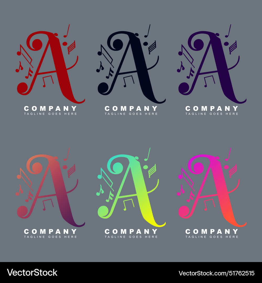 A letter logo with a musical note Royalty Free Vector Image