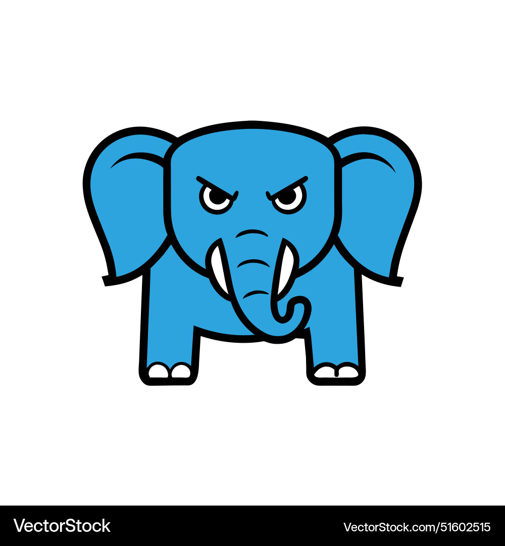 Asian elephant angry icon Royalty Free Vector Image