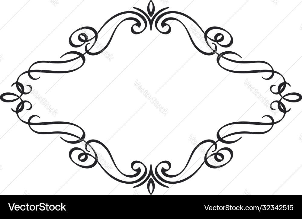 Calligraphic design frame Royalty Free Vector Image