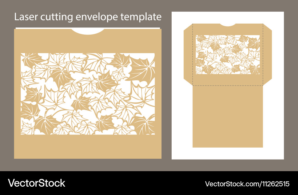 Envelope template for laser cutting Royalty Free Vector
