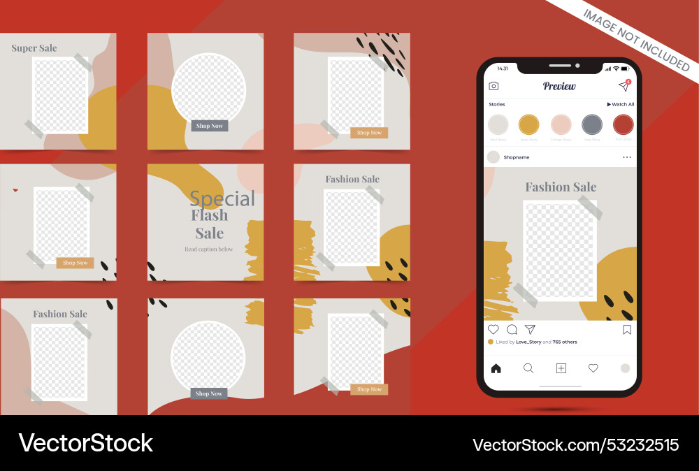 For social media post background template in grid Vector Image