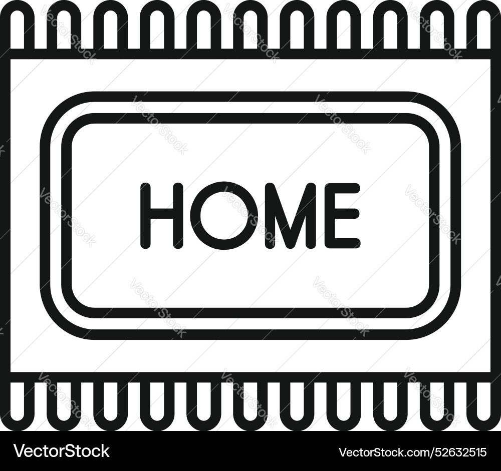 Home doormat icon outline style Royalty Free Vector Image