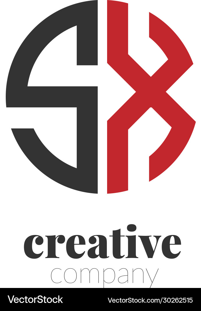 Initial letter sx creative elegant circle logo Vector Image