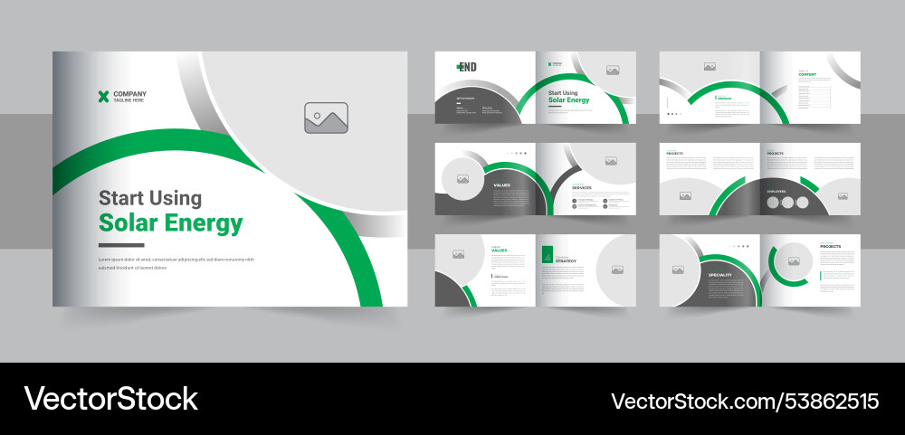 Solar energy company brochure design layout Vector Image