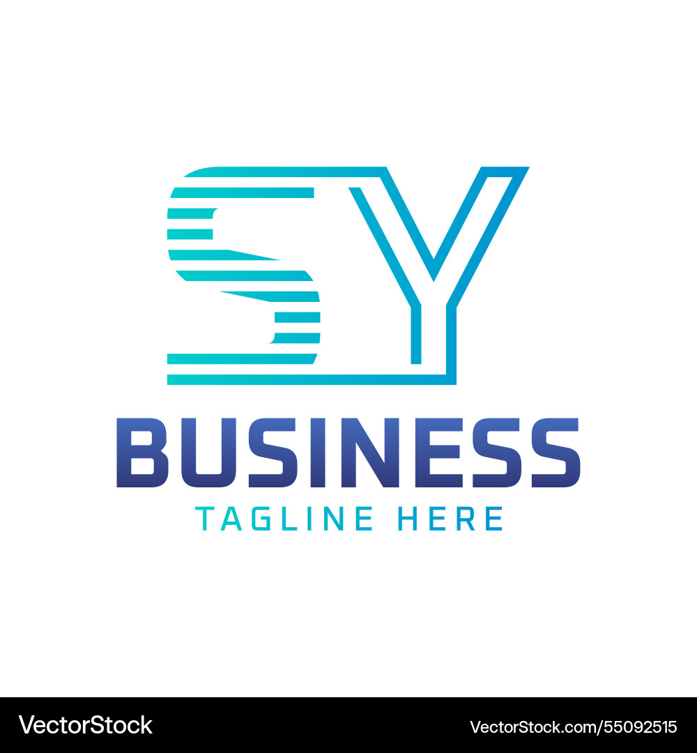 Sy logo design sleek modern letter Royalty Free Vector Image