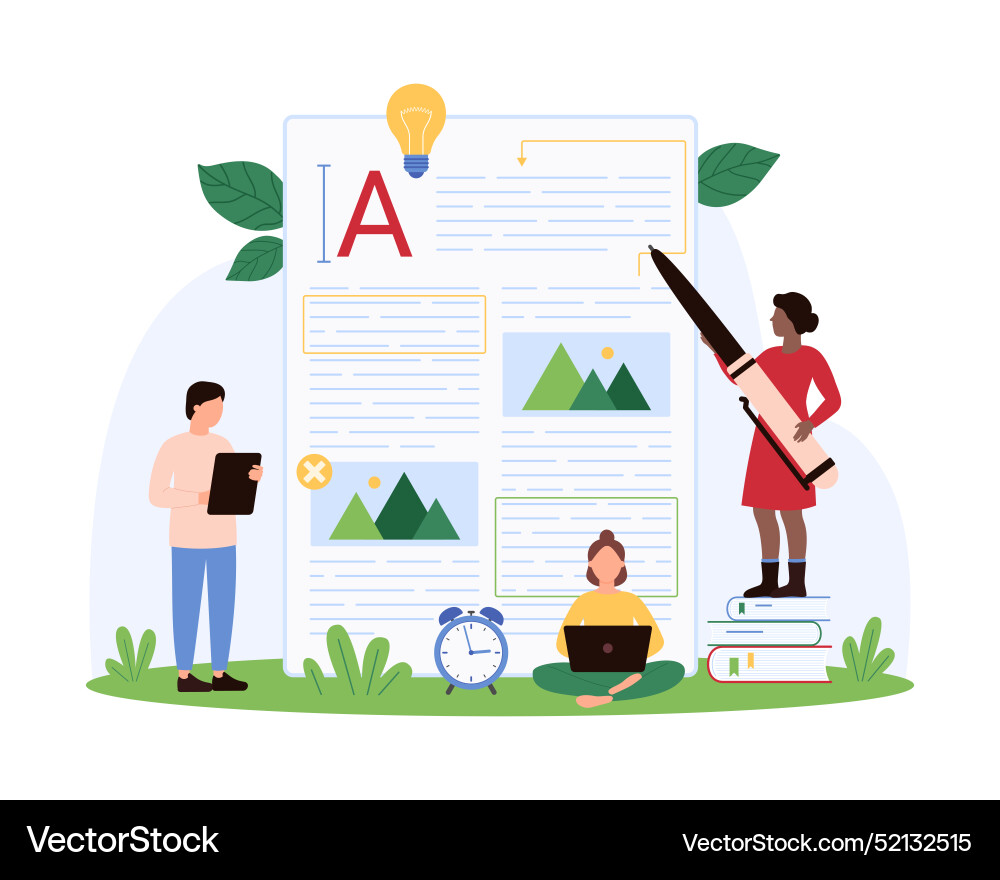 Text correction blog content articles writing Vector Image