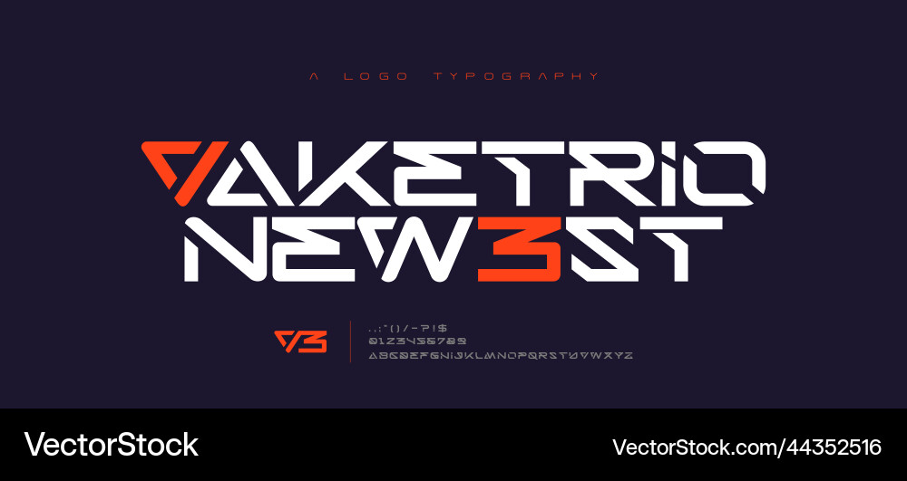 Abstract scifi modern alphabet fonts science Vector Image