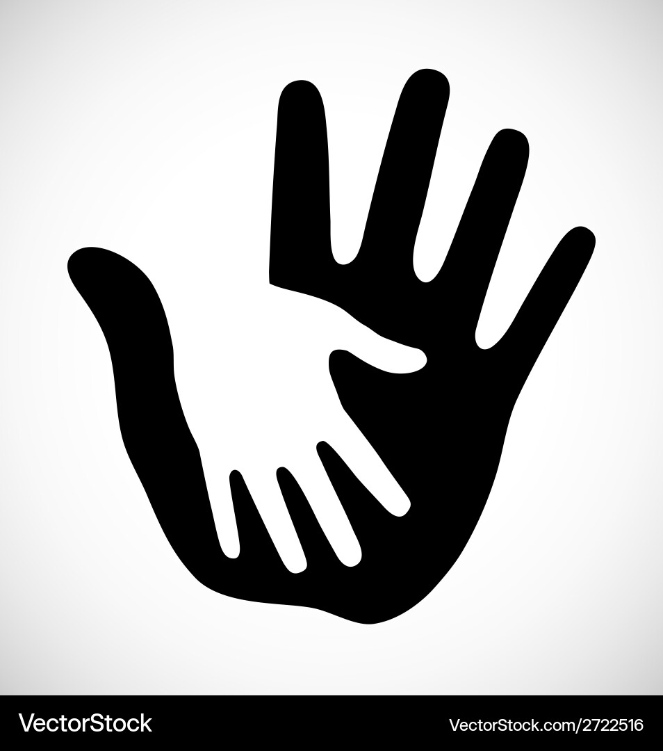 Caring thick hand Royalty Free Vector Image - VectorStock