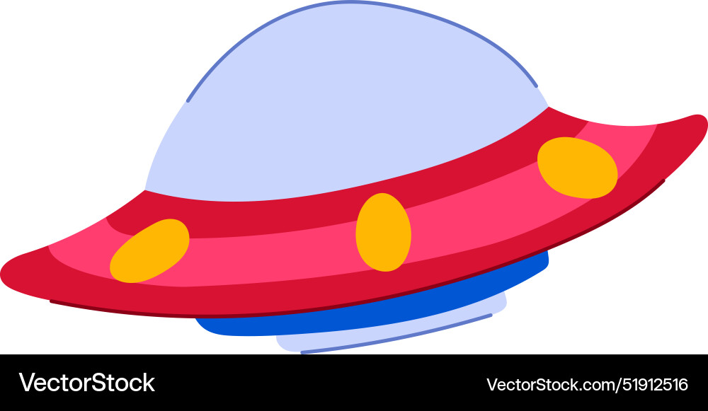 Fantasy ufo ship cartoon Royalty Free Vector Image