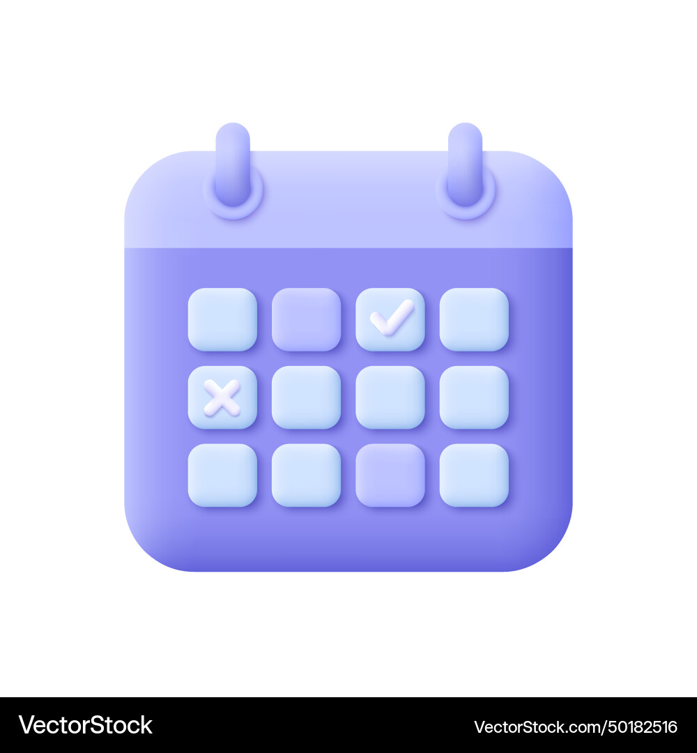 Flip calendar or planner with marked date time Vector Image