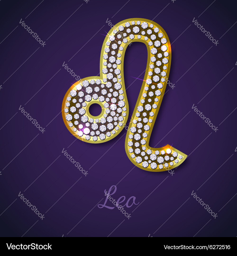 Golden leo zodiac signs Royalty Free Vector Image
