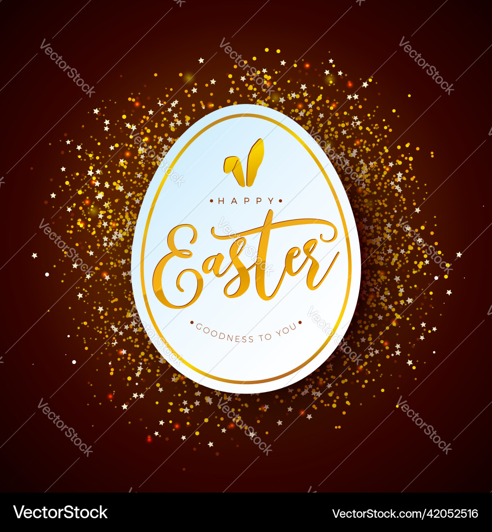 Happy easter with typography Royalty Free Vector Image