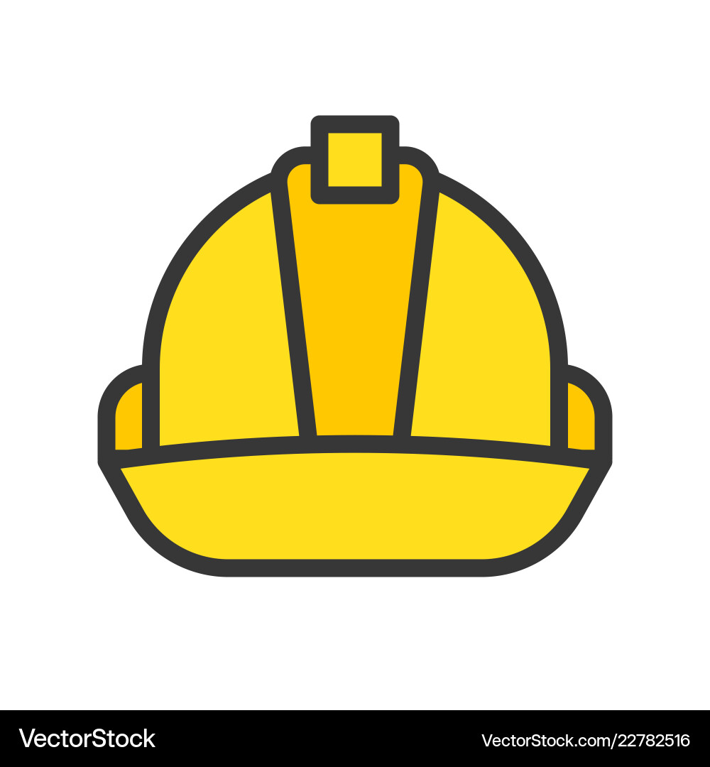 Hard hat filled outline icon carpenter Royalty Free Vector