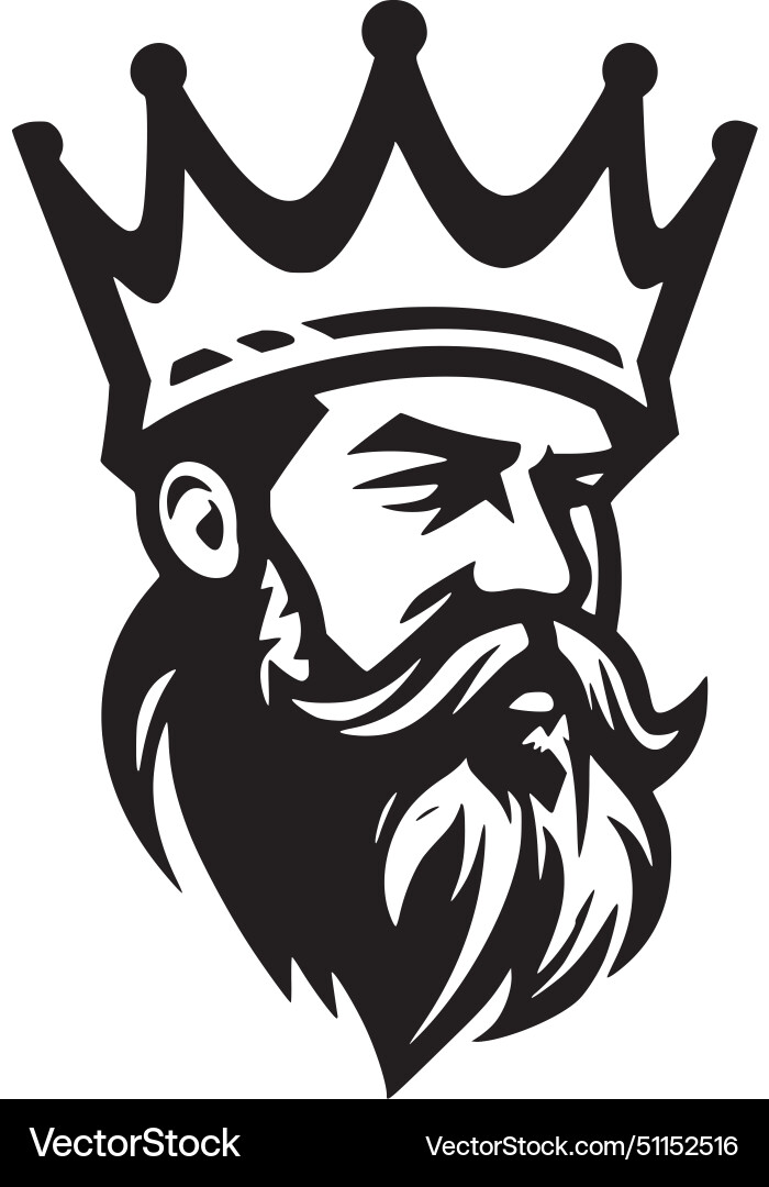 King - black and white isolated icon Royalty Free Vector