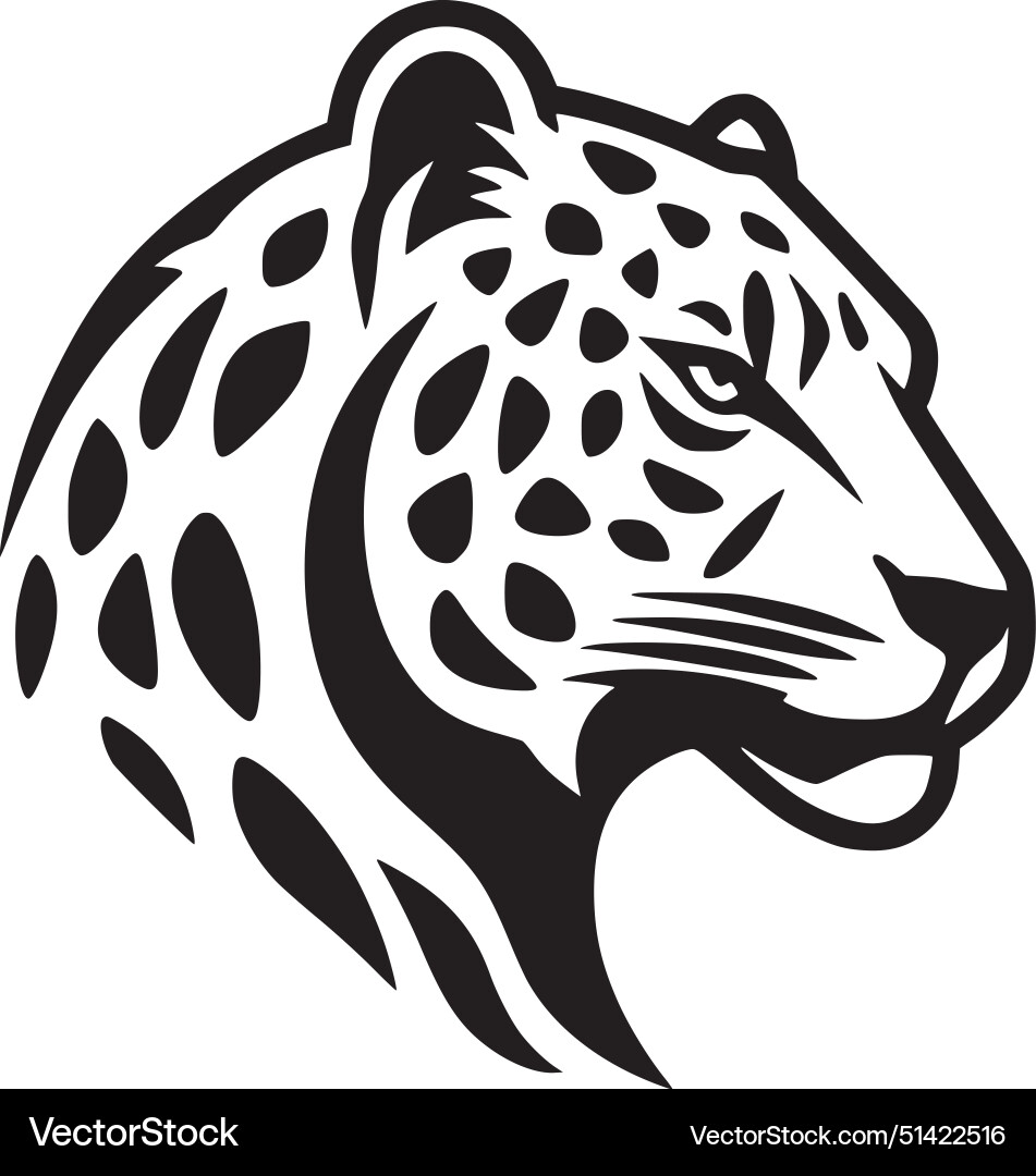 Leopard - black and white Royalty Free Vector Image