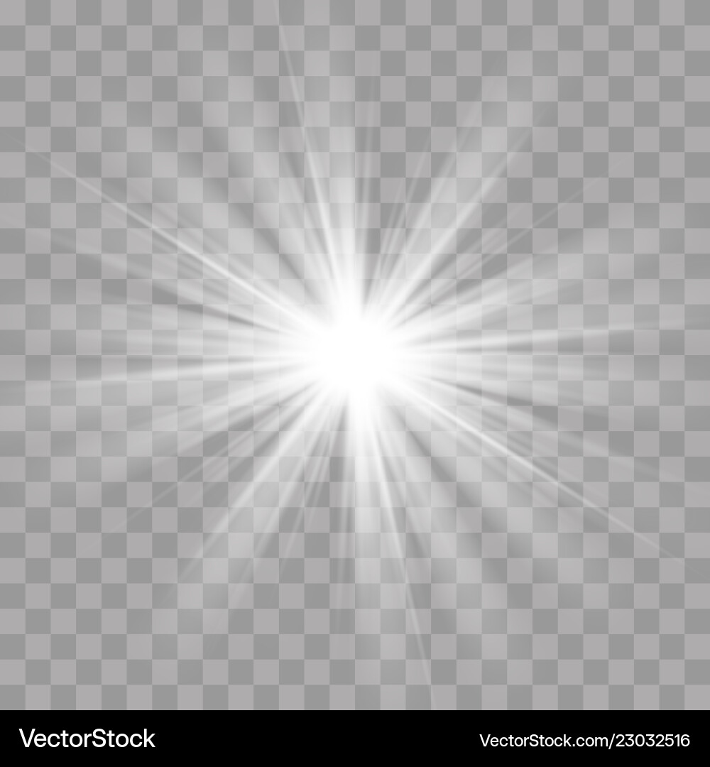 Light rays flash sun star shine radiance effect Vector Image