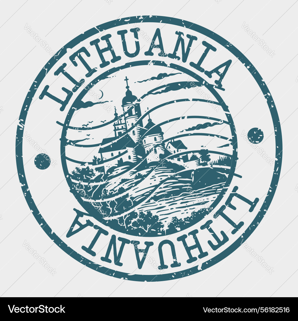 Lithuania stamp postal silhouette seal Royalty Free Vector