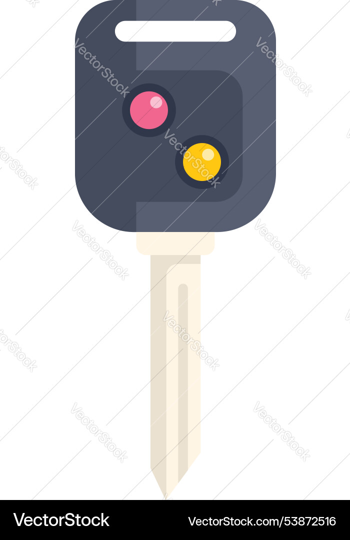 Modern car key with remote control buttons showing