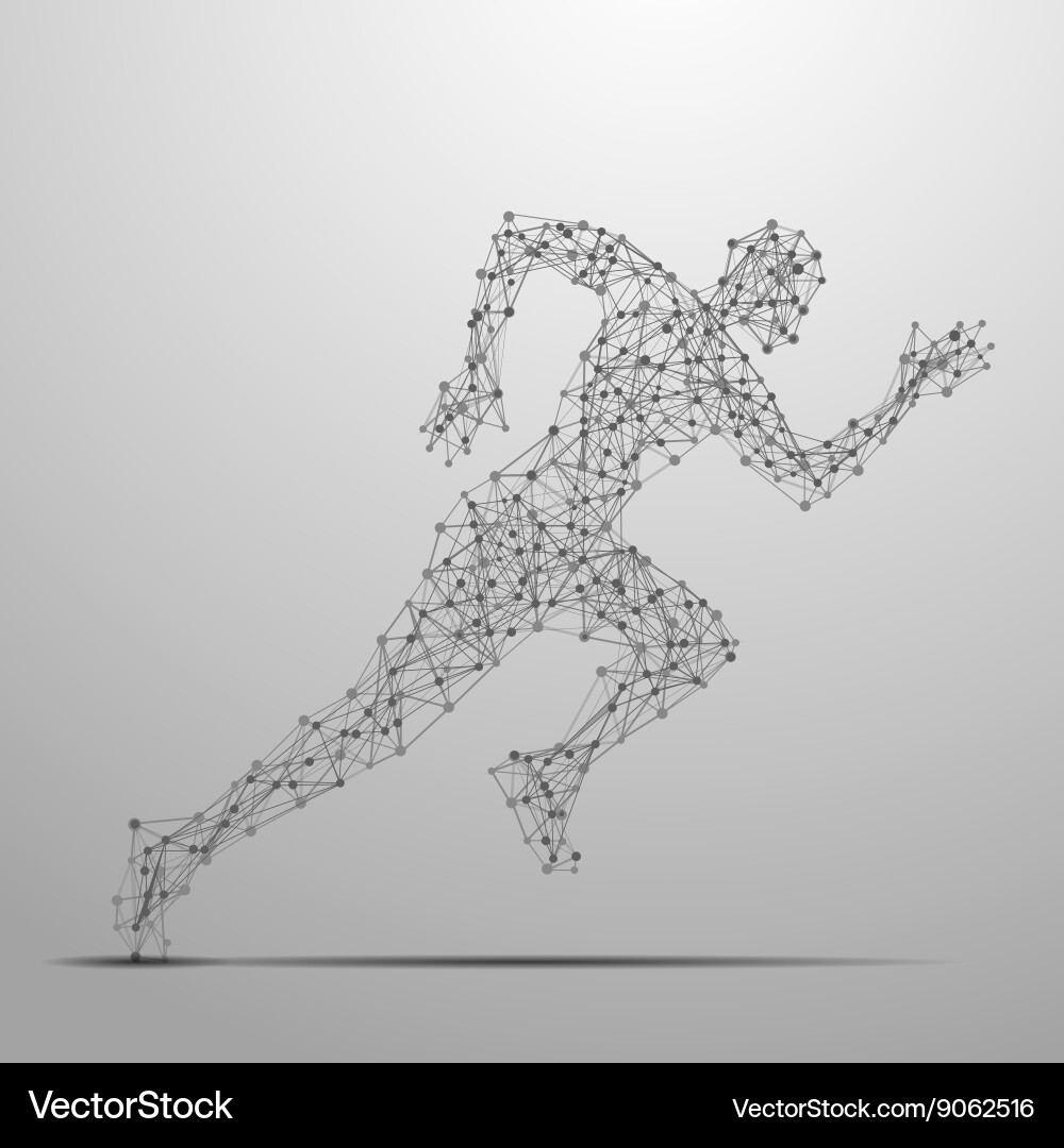 Running man polygonal Royalty Free Vector Image