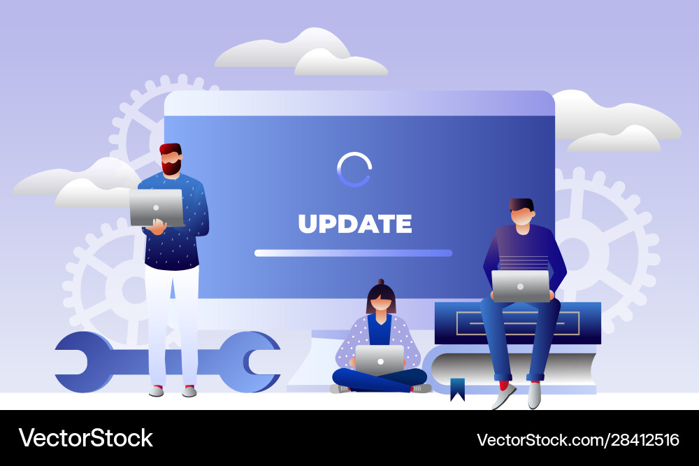 System update concept Royalty Free Vector Image