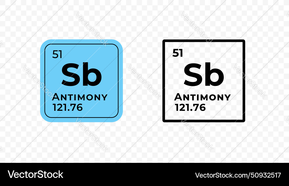 Antimony perdiodic table of elements design Vector Image