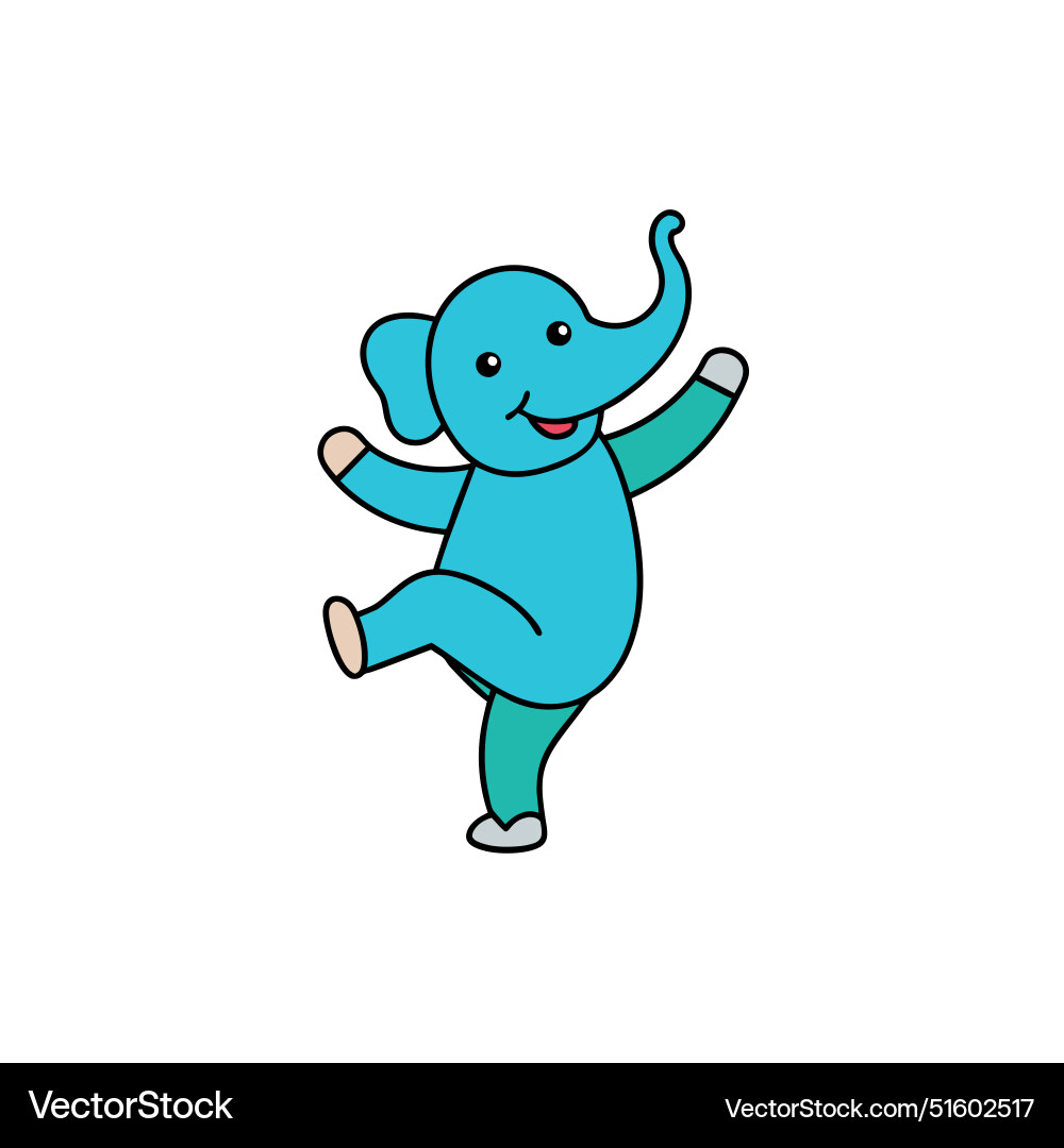 Asian elephant dancing icon Royalty Free Vector Image