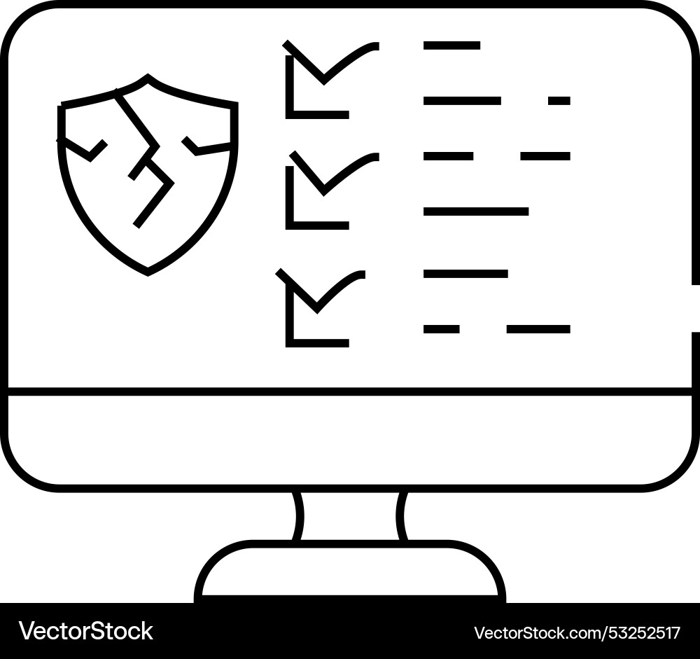 Broken defense system line icon Royalty Free Vector Image