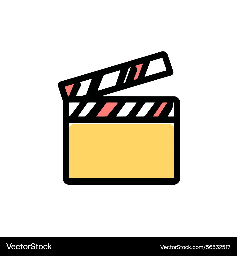 Clapperboard open film icon Royalty Free Vector Image