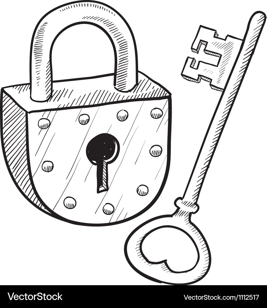 Doodle lock key old Royalty Free Vector Image - VectorStock