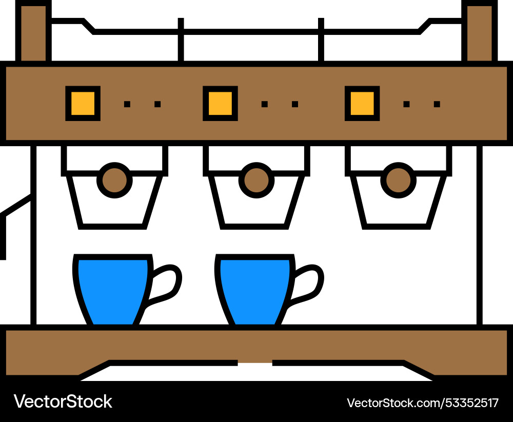 Espresso machine restaurant equipment icon color Vector Image