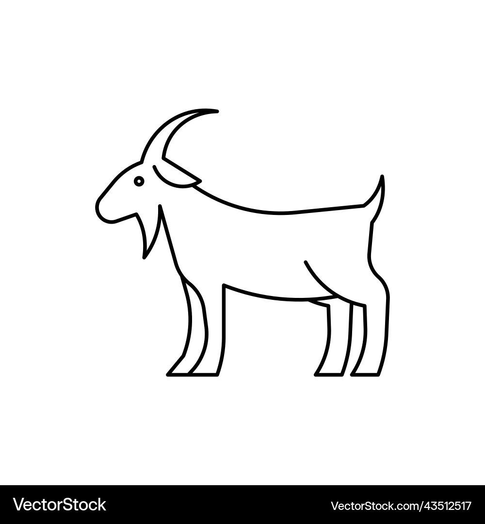 Goat farm animal linear icon Royalty Free Vector Image