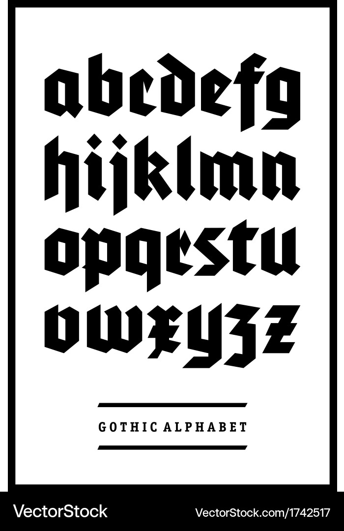 Alphabet Gothic Fraktur Vector Images (over 100)